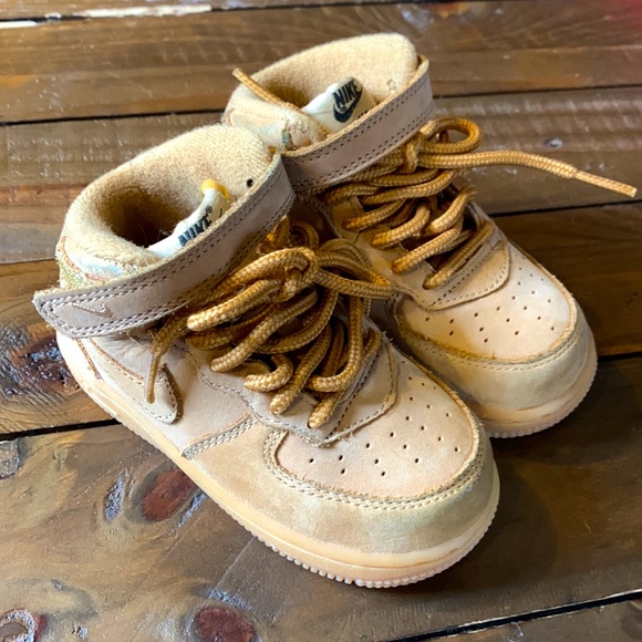 Nike | Shoes | Nike Baby Air Force 7c Tan Sneakers | Poshmark